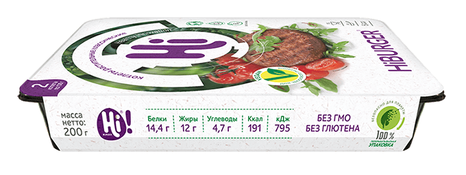 HiBURGER растительные котлеты классические, 200 грамм